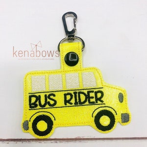 Bus Rider Bag Tag, School Bus, Yellow, Glitter, School Backpack Tag ...