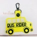 Bus Rider Bag Tag School Bus Yellow Glitter School - Etsy