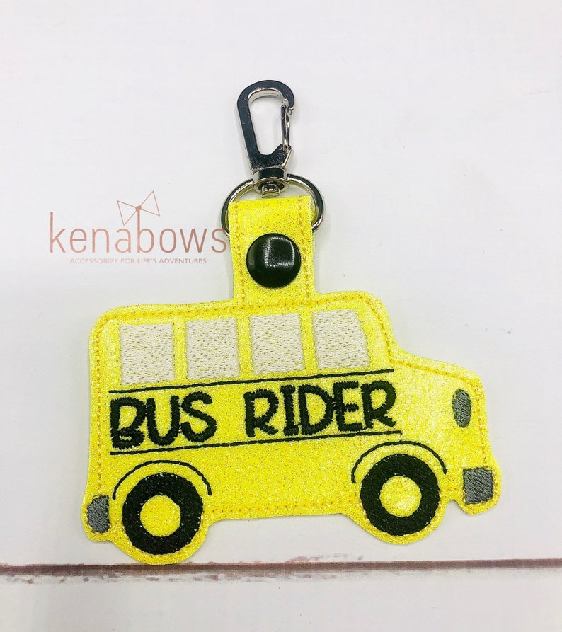 Bus Rider Bag Tag School Bus Yellow Glitter School | Etsy