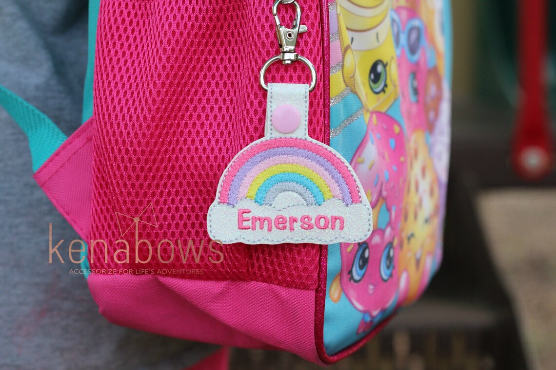 Bag Tag Personalized Name Rainbow School Backpack Tag Key - Etsy