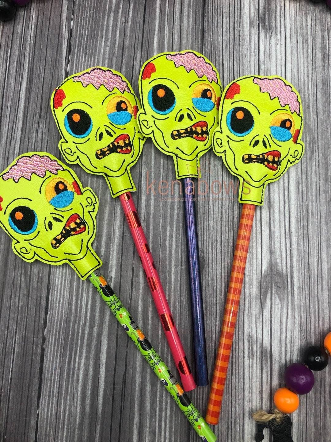 Halloween Pencils Toppers, Classroom Party Favors, Zombie Pencils ...