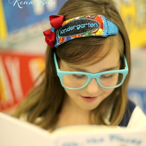 School Headband: Embroidered Crayon Headband, Pre-k, Preschool ...