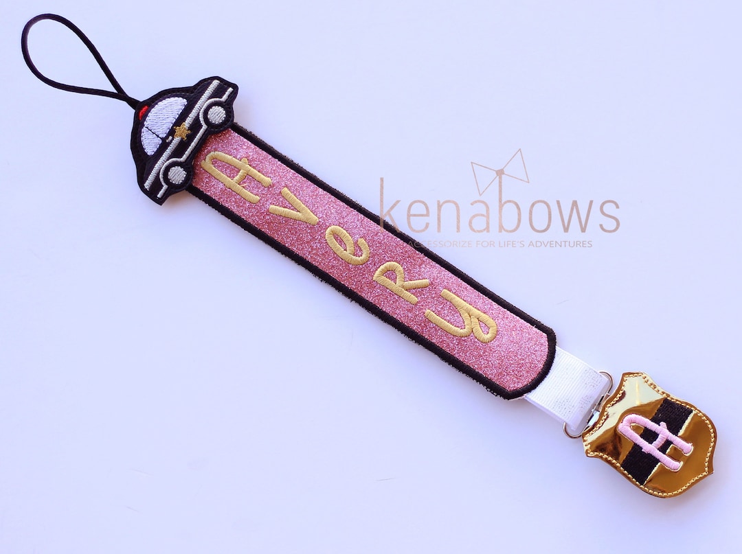 Personalized Pacifier Clip, Police Officer, Badge Binky Holder, Baby ...