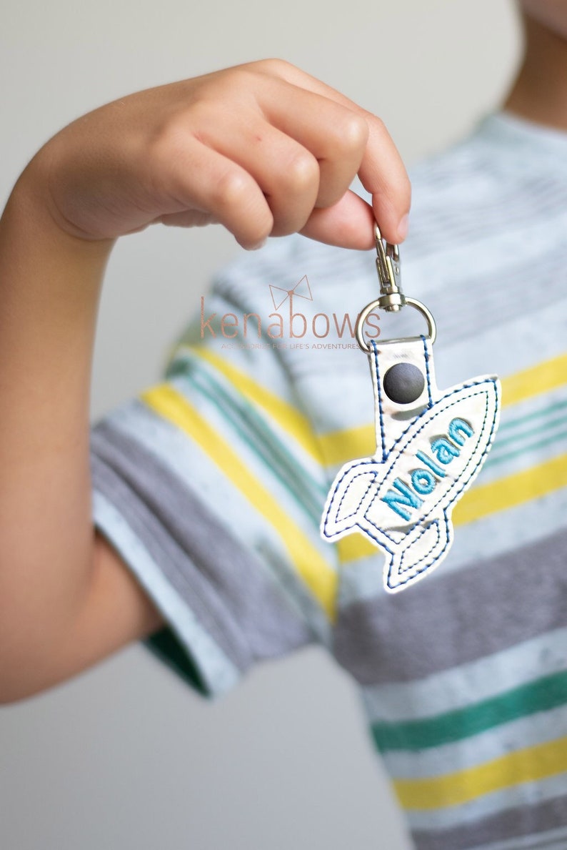 Rocket Ship School Backpack Tag Galaxy Personalized Bag Tag | Etsy