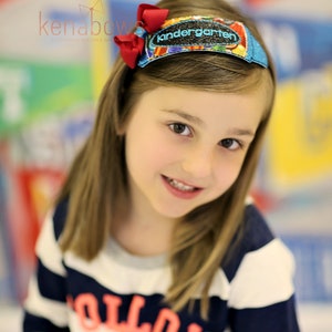 School Headband: Embroidered Crayon Headband, Pre-k, Preschool ...