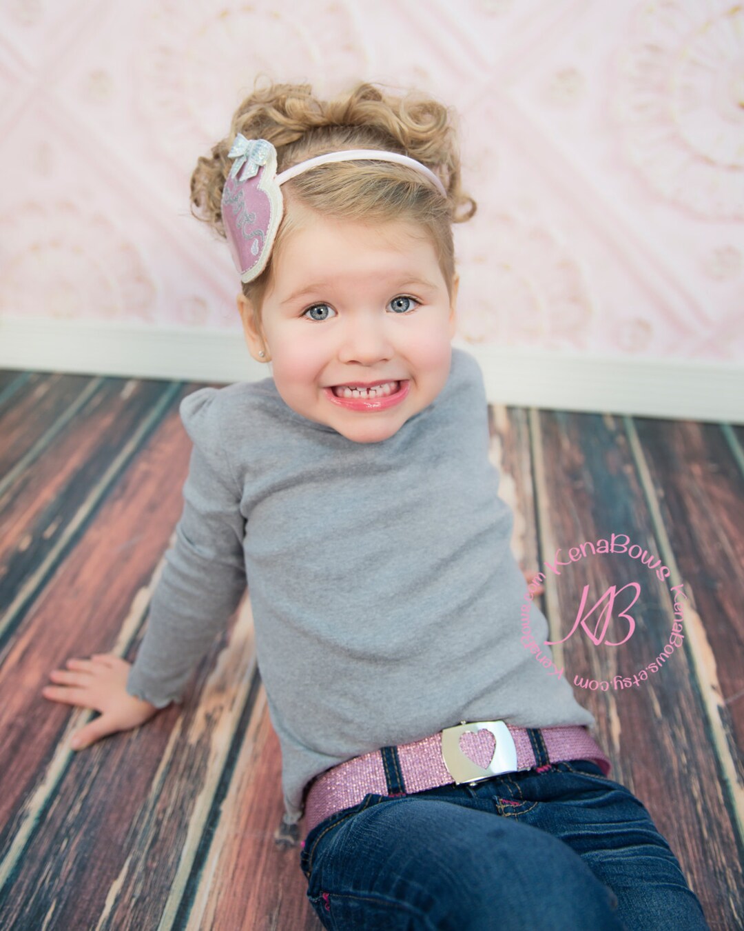 Pink Glitter Headband and Pink Glitter Child Belt: Pink, Silver, White ...