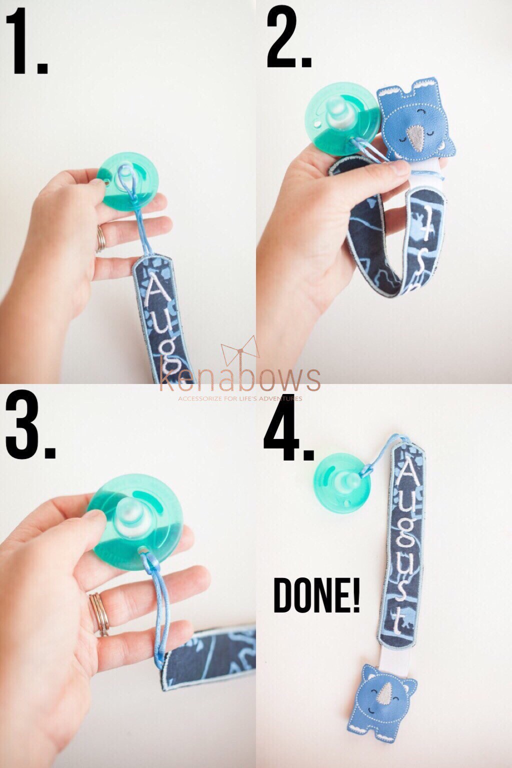 Pink Elephant Pacifier Clip, Hair Clip, Personalized Binky Holder, Baby ...