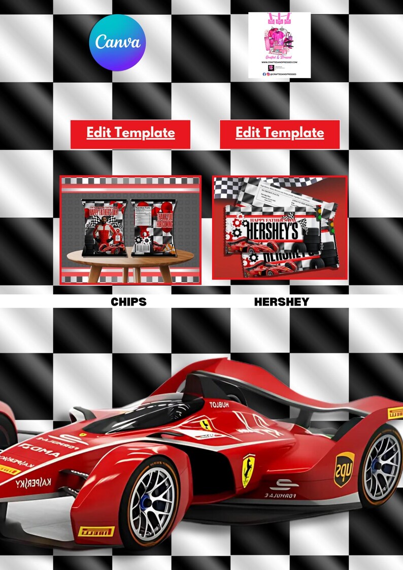 Editable Race Car Party Template Bundle Jumbo Card, Yard Sign, Party ...