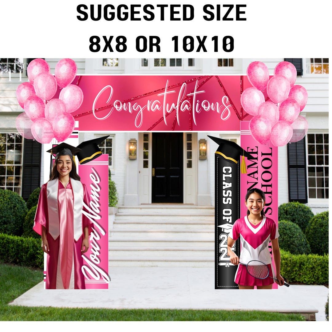 Editable Graduation Arch Canva Template | Entryway Arch Design ...