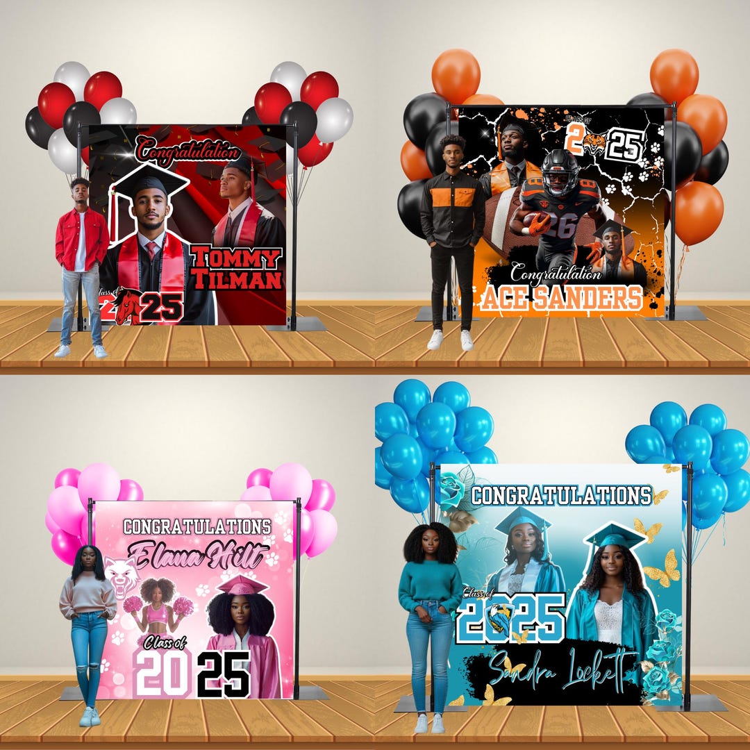 Editable Graduation 2025 Banner Template | Canva Pro Backdrop (PDF) - Etsy