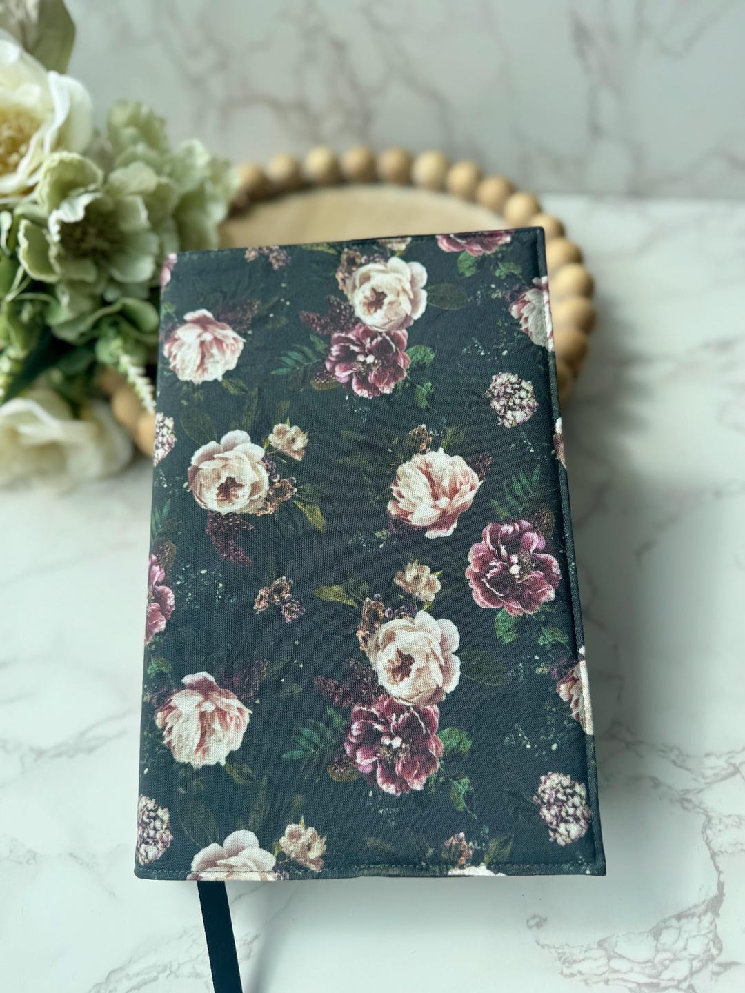Blush Floral Cotton Book Cover: Adjustable Book Sleeve - Etsy