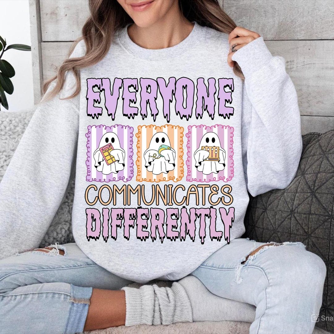 Everyone Communicates Differently Png, Retro Halloween Speech Language ...