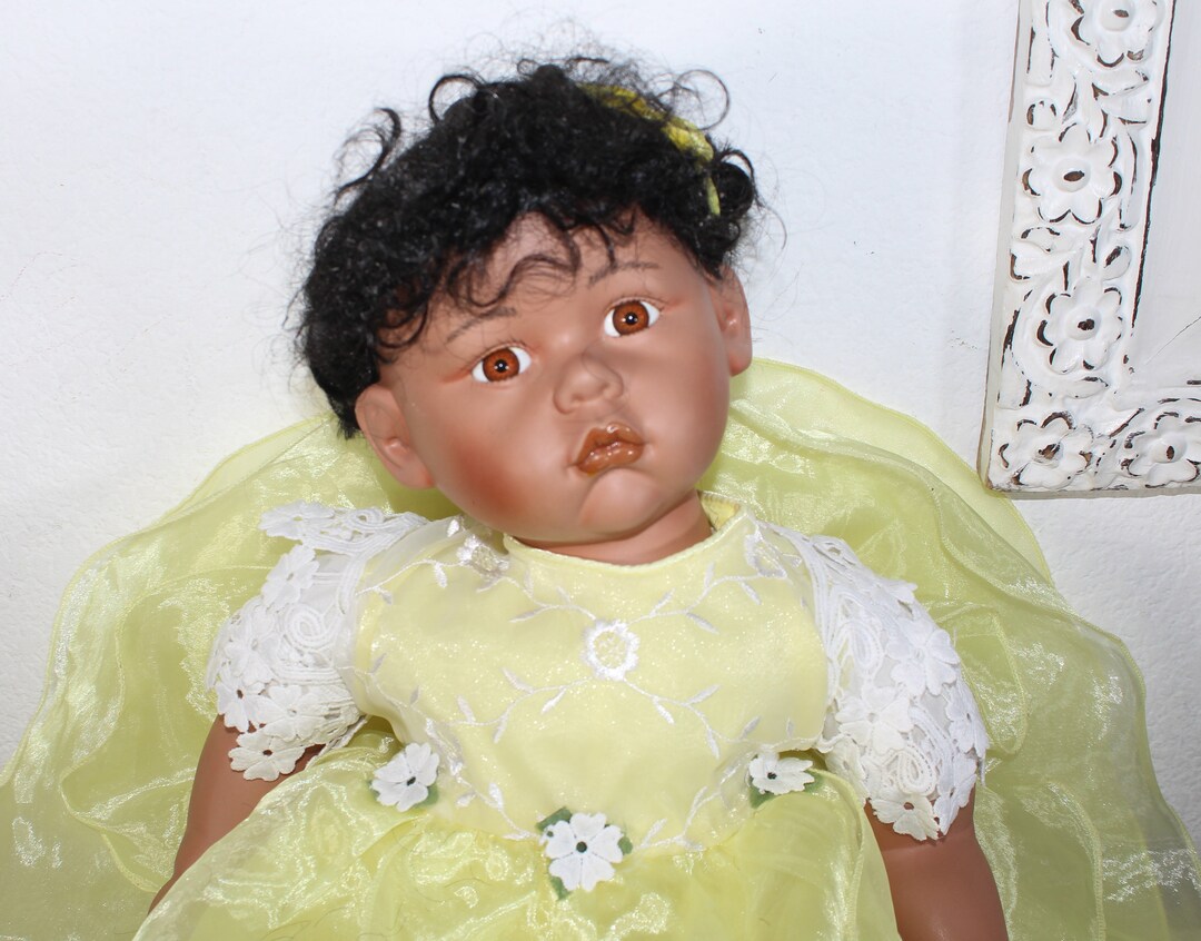 Porcelain African American Doll 22 ANA 7 - Etsy