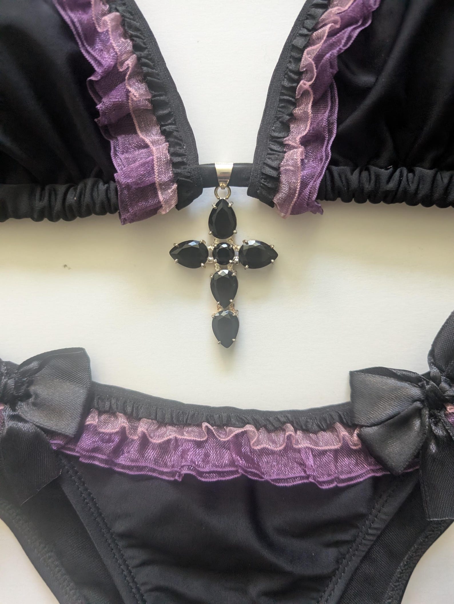 VAMPIRE GOTH BIKINI Scrunch Bottom Brazilian Bikini Black Purple ...