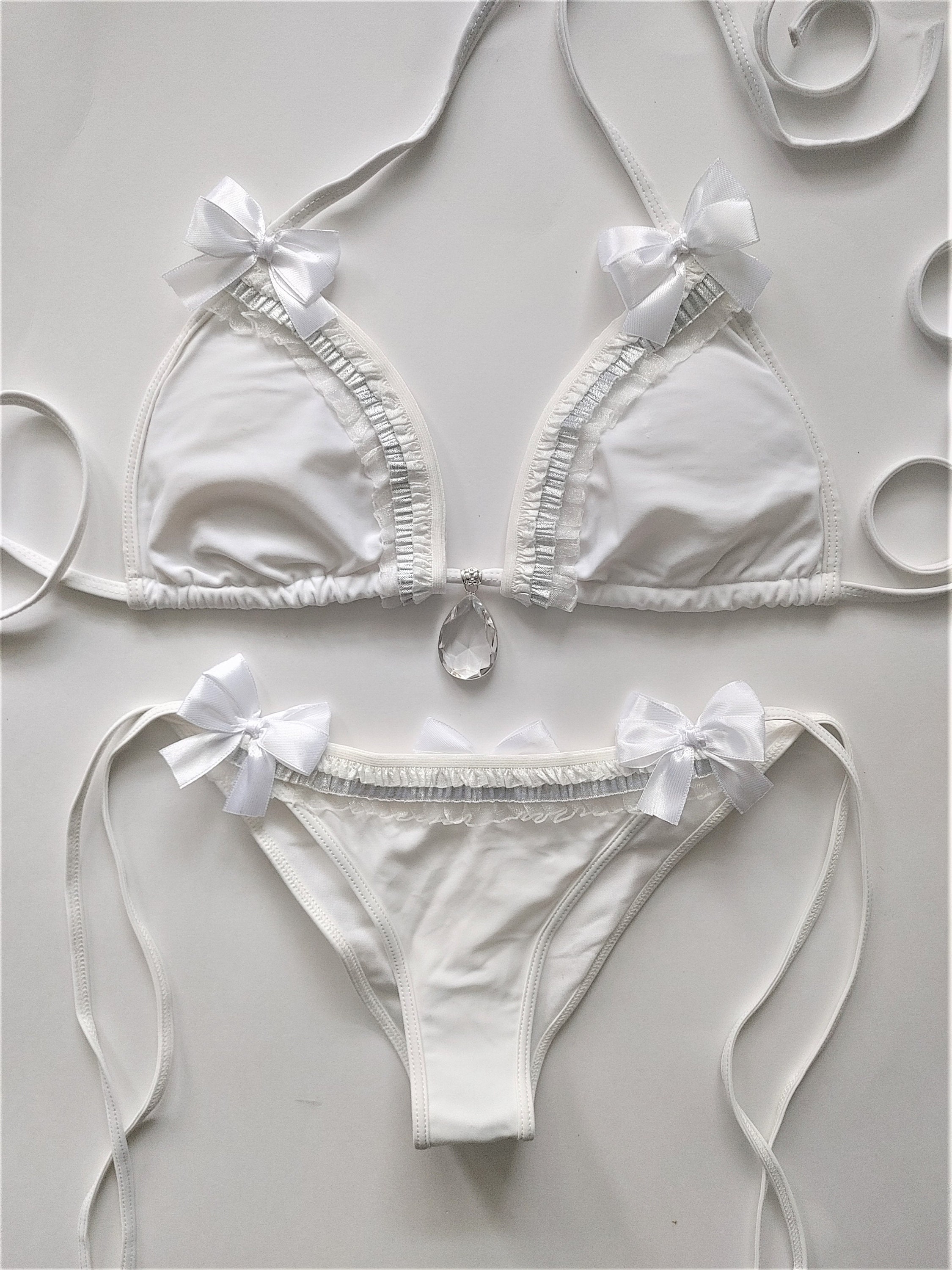 Cute white bikini tops store