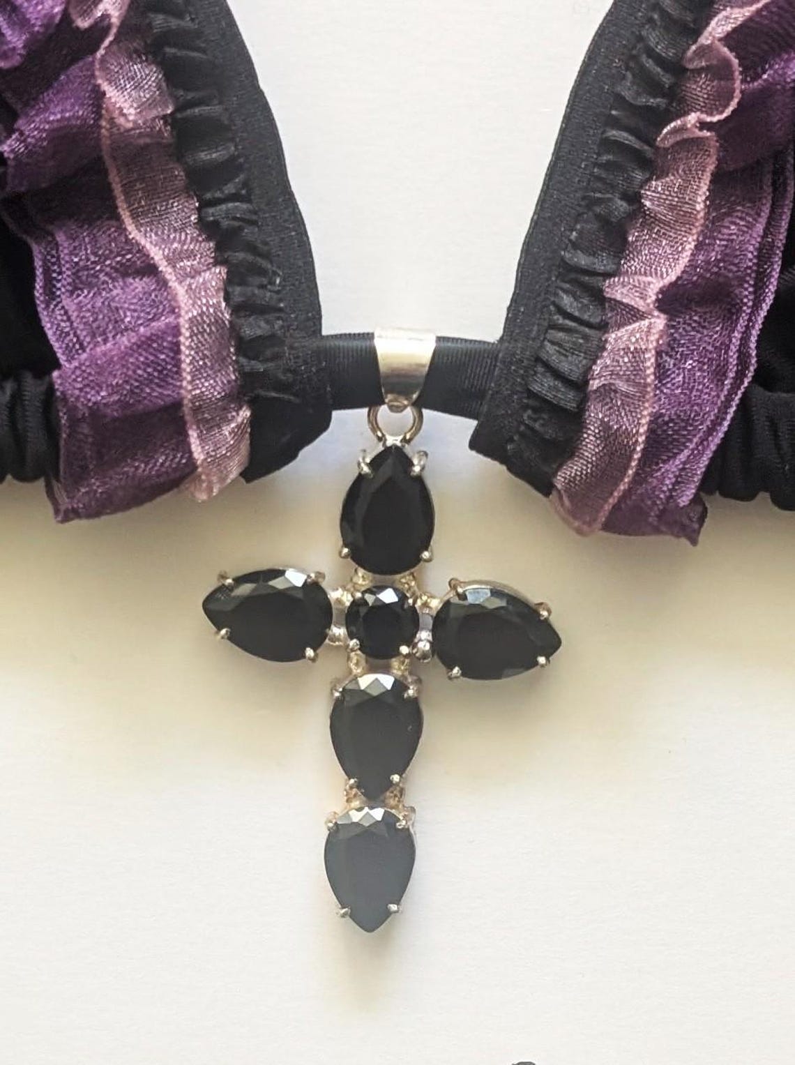VAMPIRE GOTH BIKINI Scrunch Bottom Brazilian Bikini Black Purple ...