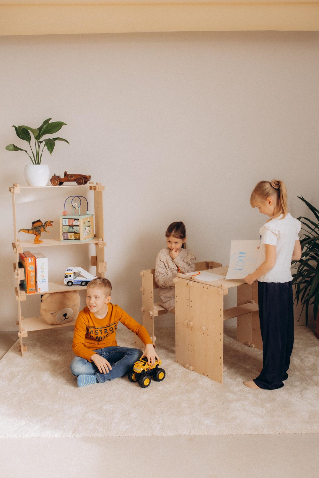 Wooden Modular Furniture Set for Kids Room – DIY Birch Wood ...