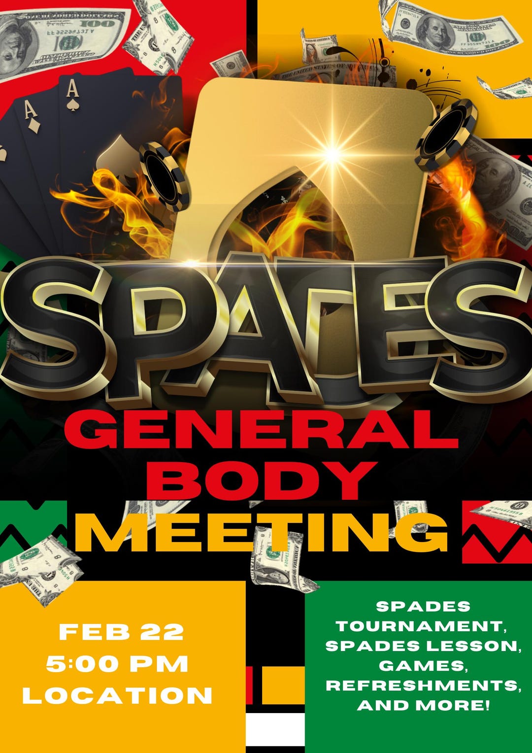 Spades Night | Kickback | HBCU Spades Tournament & Hangout | Editable ...