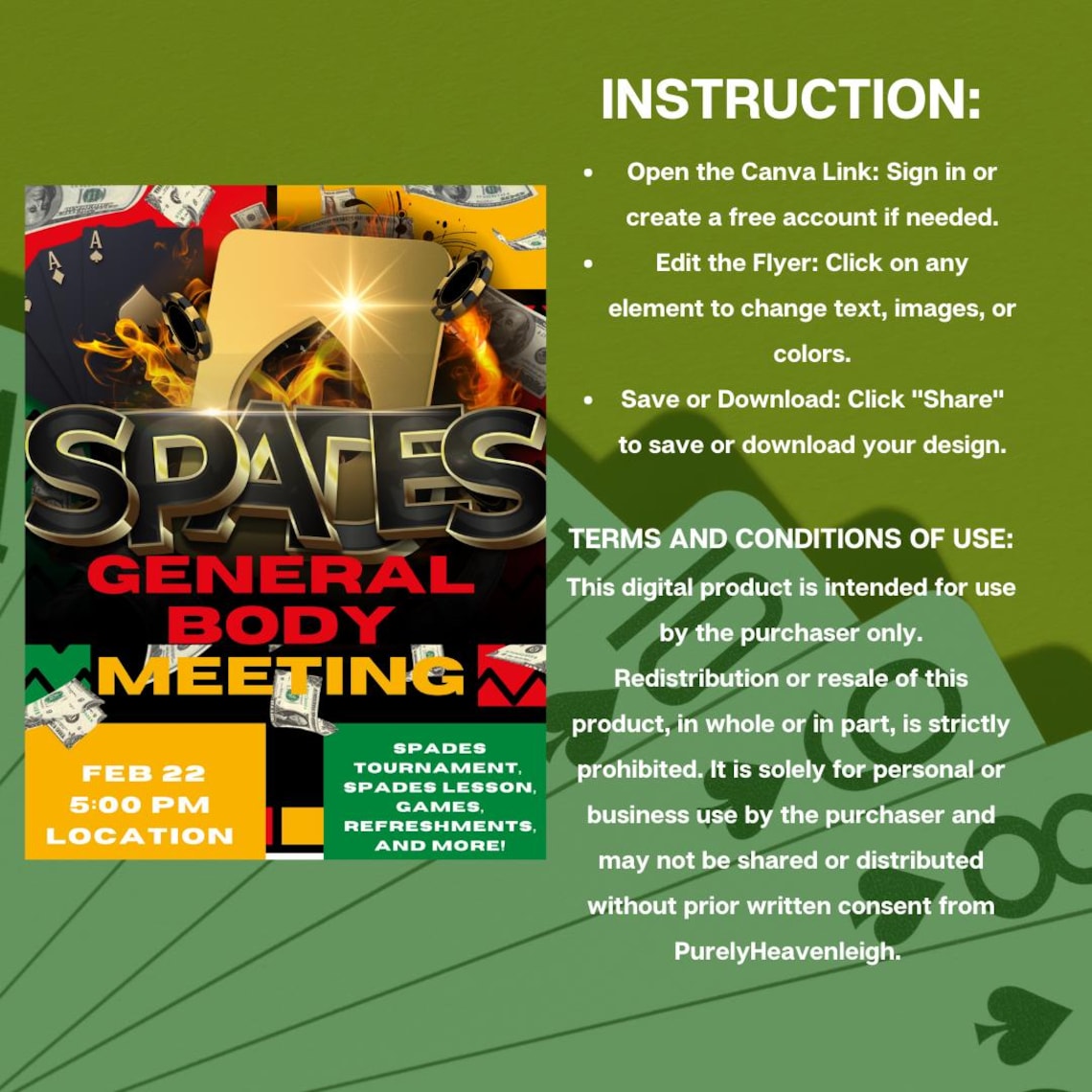 Spades Night | Kickback | HBCU Spades Tournament & Hangout | Editable ...