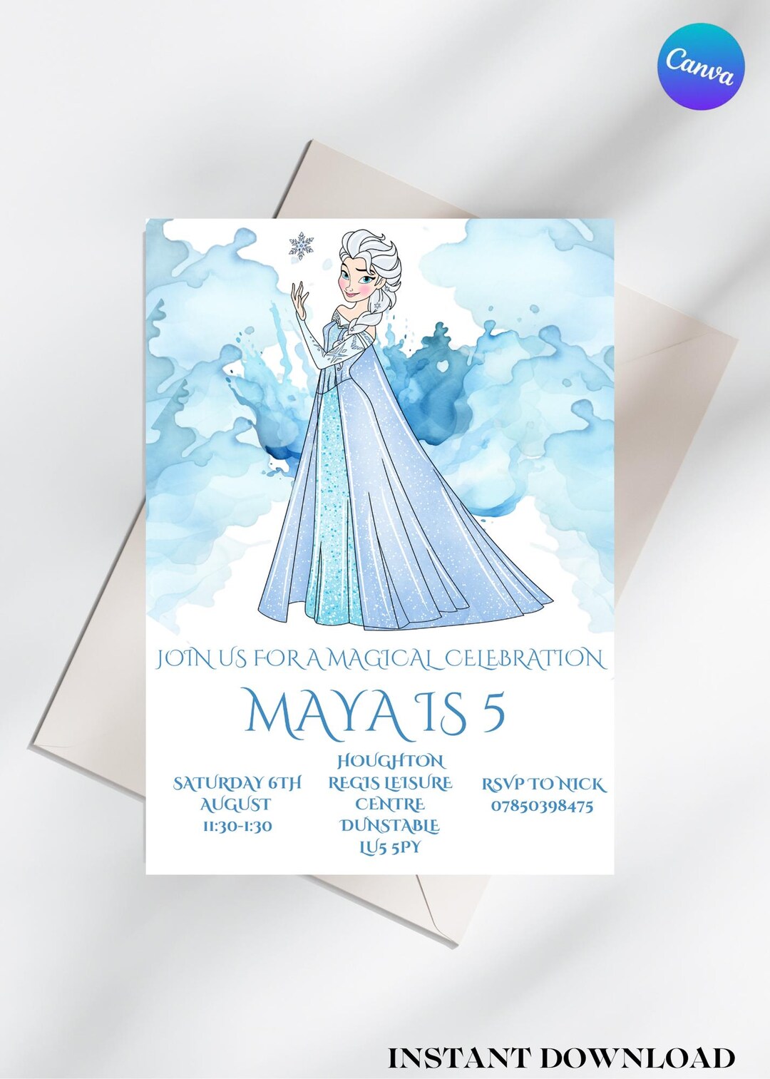 Editable Disney Princess Birthday Invitation | Printable Frozen Elsa ...