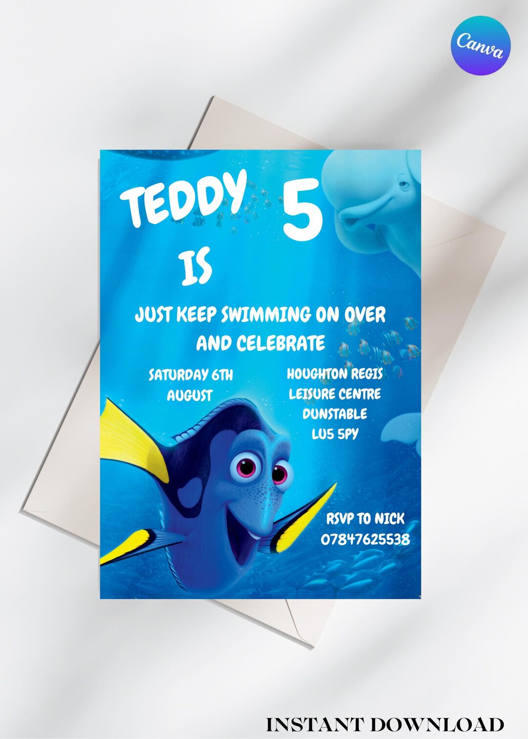 Editable Nemo Birthday Invitation Printable Disney Pixar Finding Nemo ...