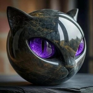 Luxury Black Cat Stone Sculpture - Etsy