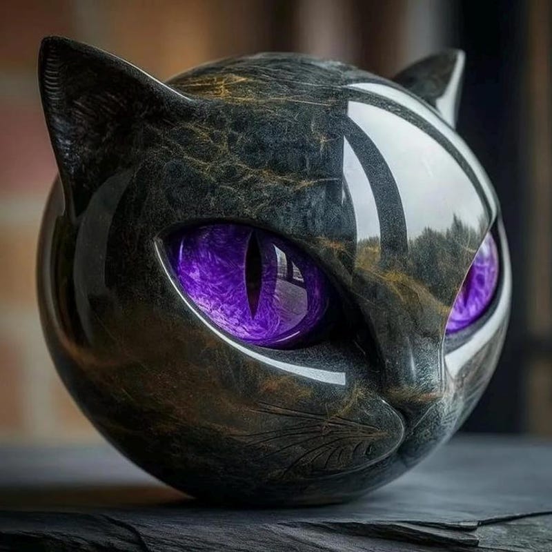 Luxury Black Cat Stone Sculpture - Etsy