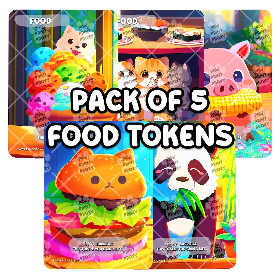 5x - Food Tokens for MTG - Etsy