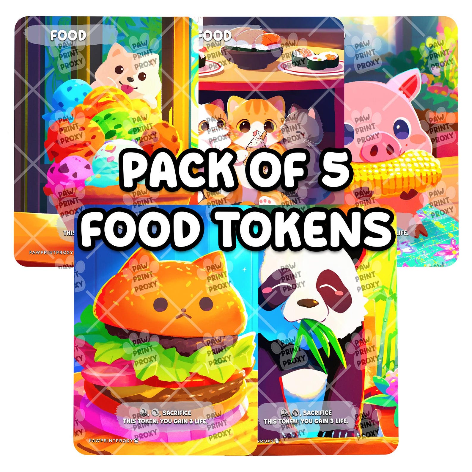 5x - Food Tokens for MTG - Etsy