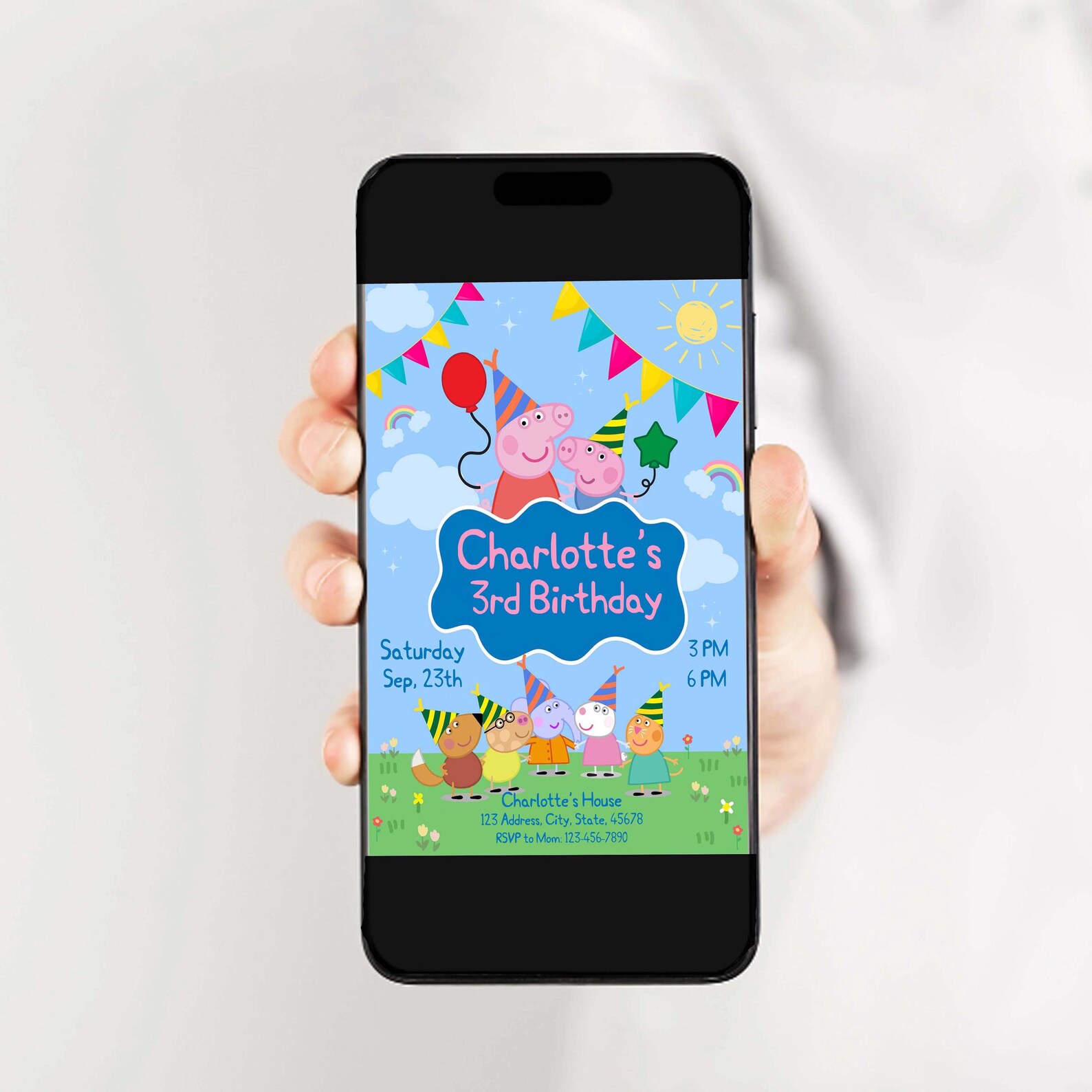 Peppa Pig Birthday Invitation, Peppa Pig and Friends Birthday ...