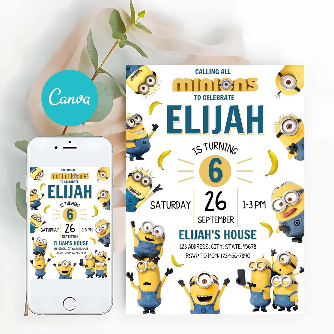 Calling All Minions Birthday Invitation, Minions Yellow Birthday ...