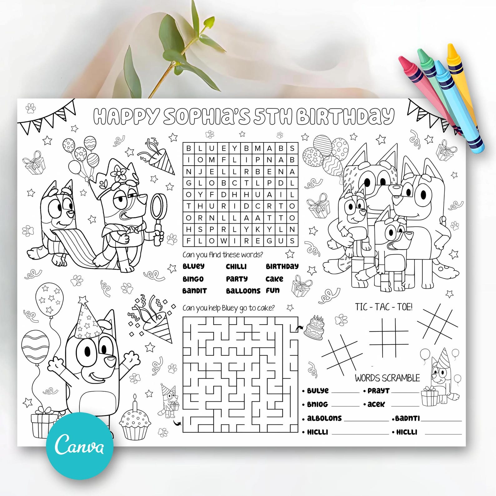 Blue Dog Activity Sheet, Blue Dog Coloring Pages, Blue Dog Birthday ...