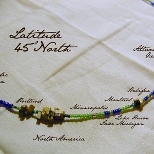 Latitude 45 North Necklace - Distance Measured in Beads - Etsy