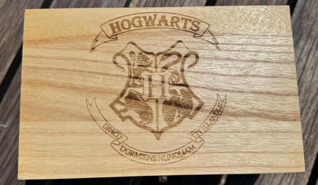 Harry Potter Wooden Keepsake Box – Laser Engraved Hogwarts Decor ...