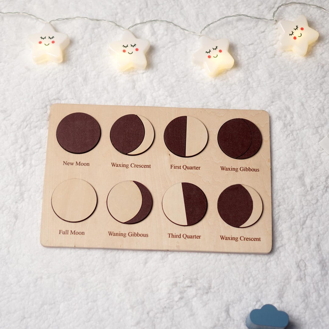 Wooden Moon Phases Puzzle | Best Easter Gift for Toddlers | Educational ...