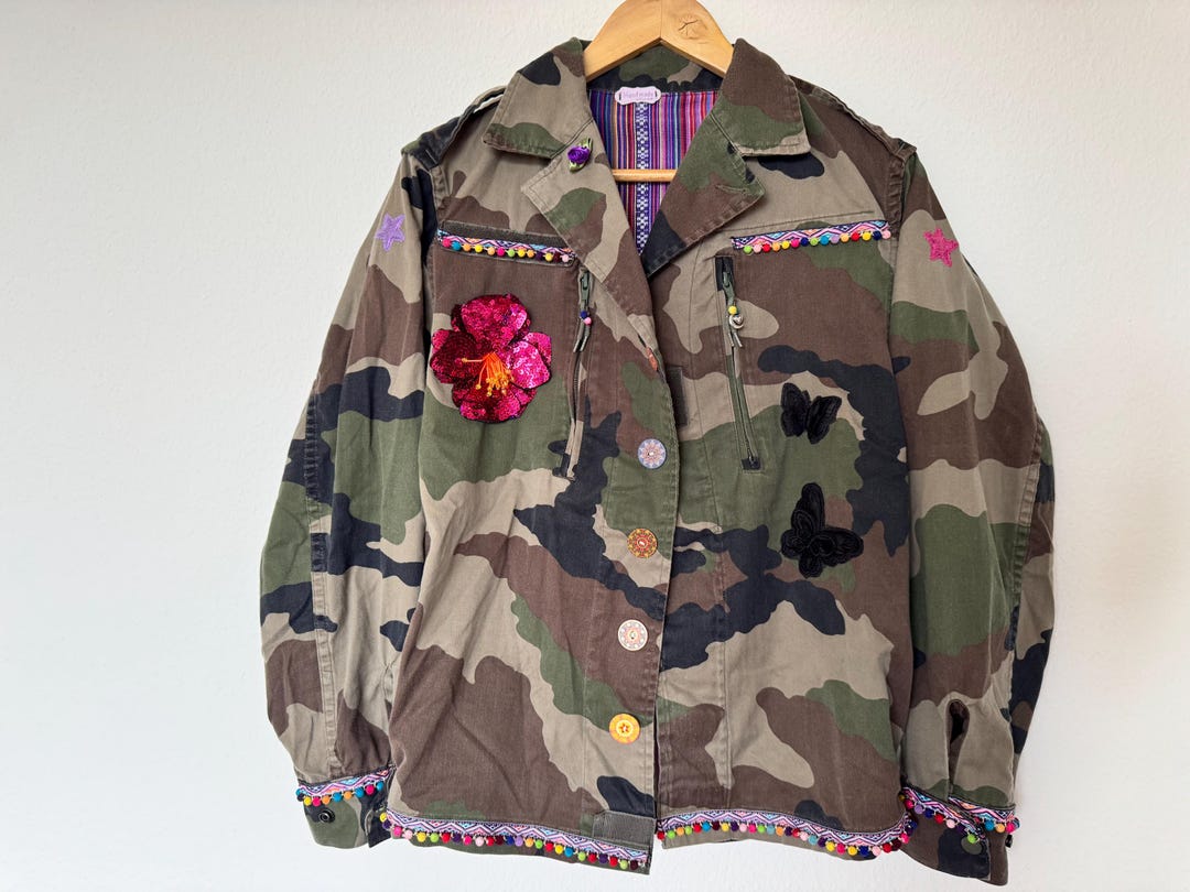 Custom Military Jacket, French Army, Camouflage, Butterfly, Patch ...