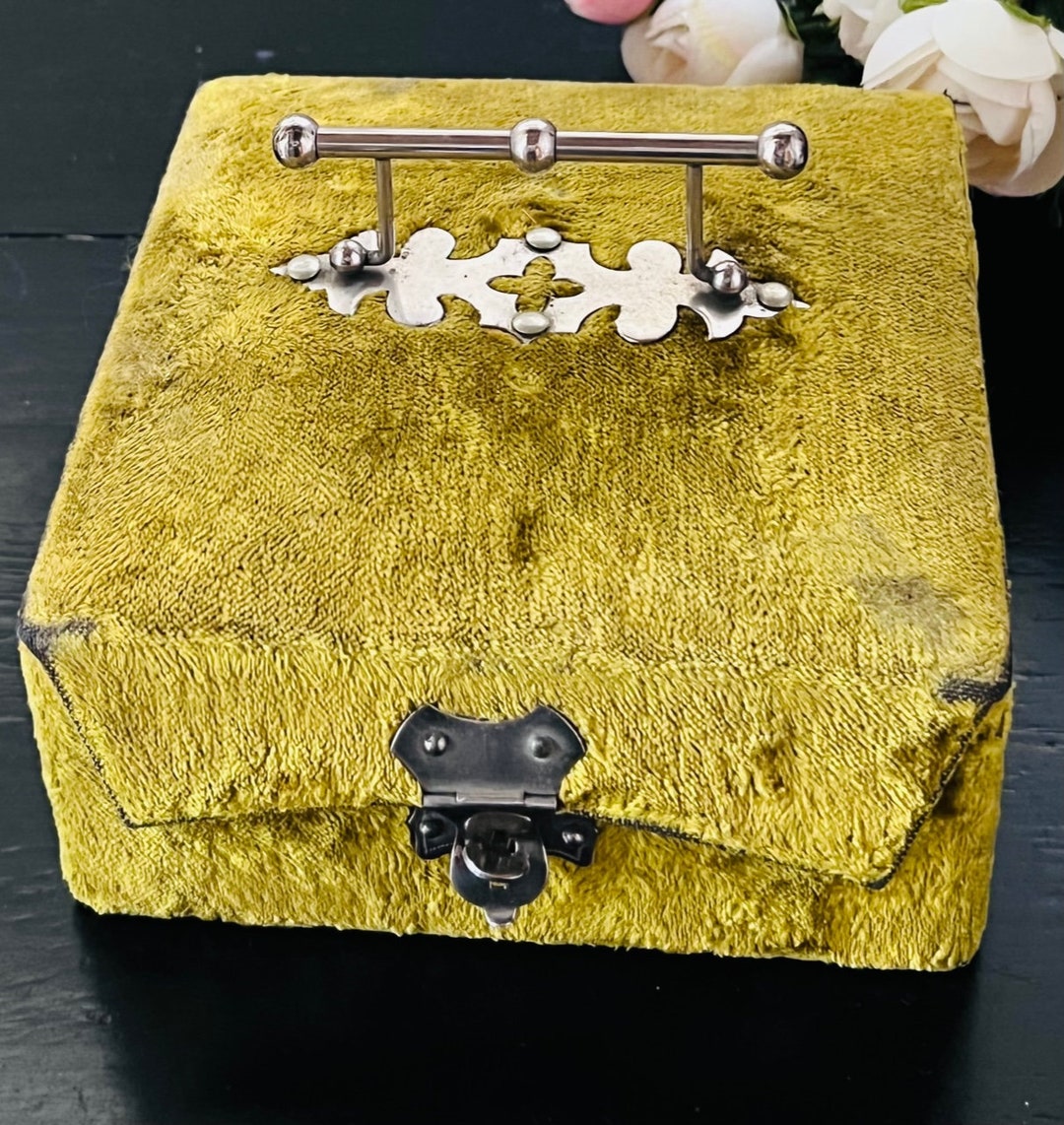 Unique Antique Early Victorian Green Velvet Chocolate Box for Cadbury ...