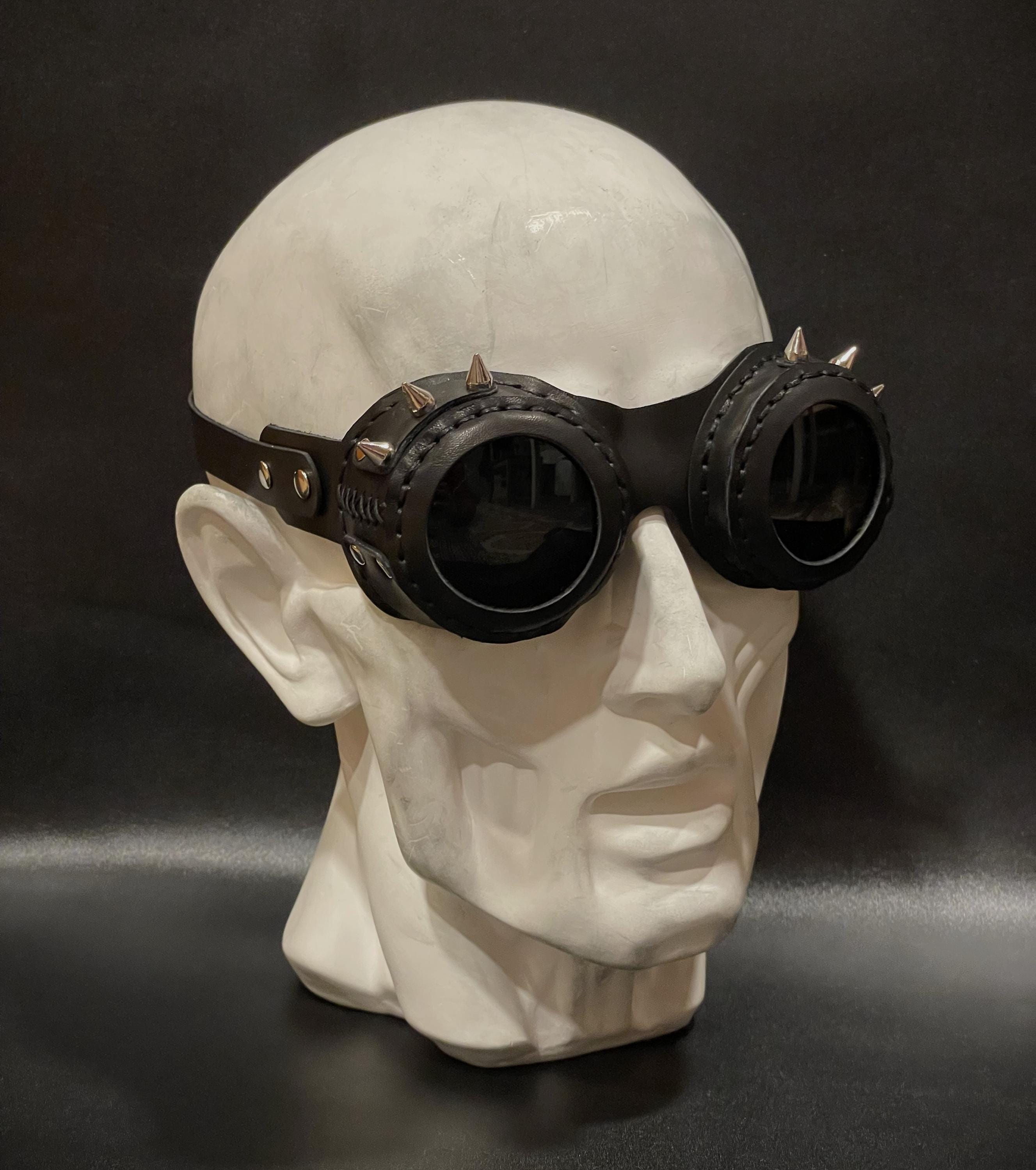Steampunk Sunglasses - Leather Goggles Cosplay - Burning Man Goggles ...
