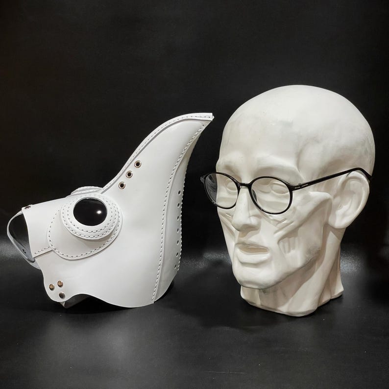 Plague Doctor Mask White - Glasses Friendly Mask - Plague Doctor ...