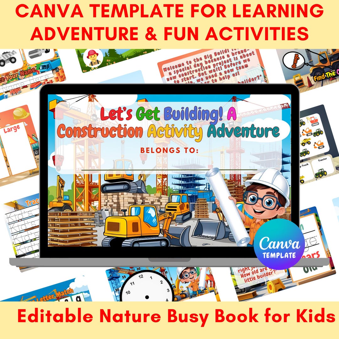 Construction-themed Busy Book for Kids – Interactive Learning ...