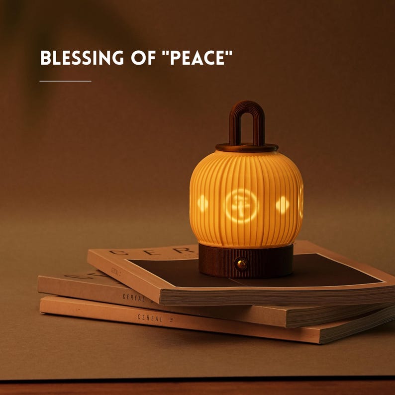Customizable 3D Printed Peace Lantern Lamp, Portable Mood Light - Etsy