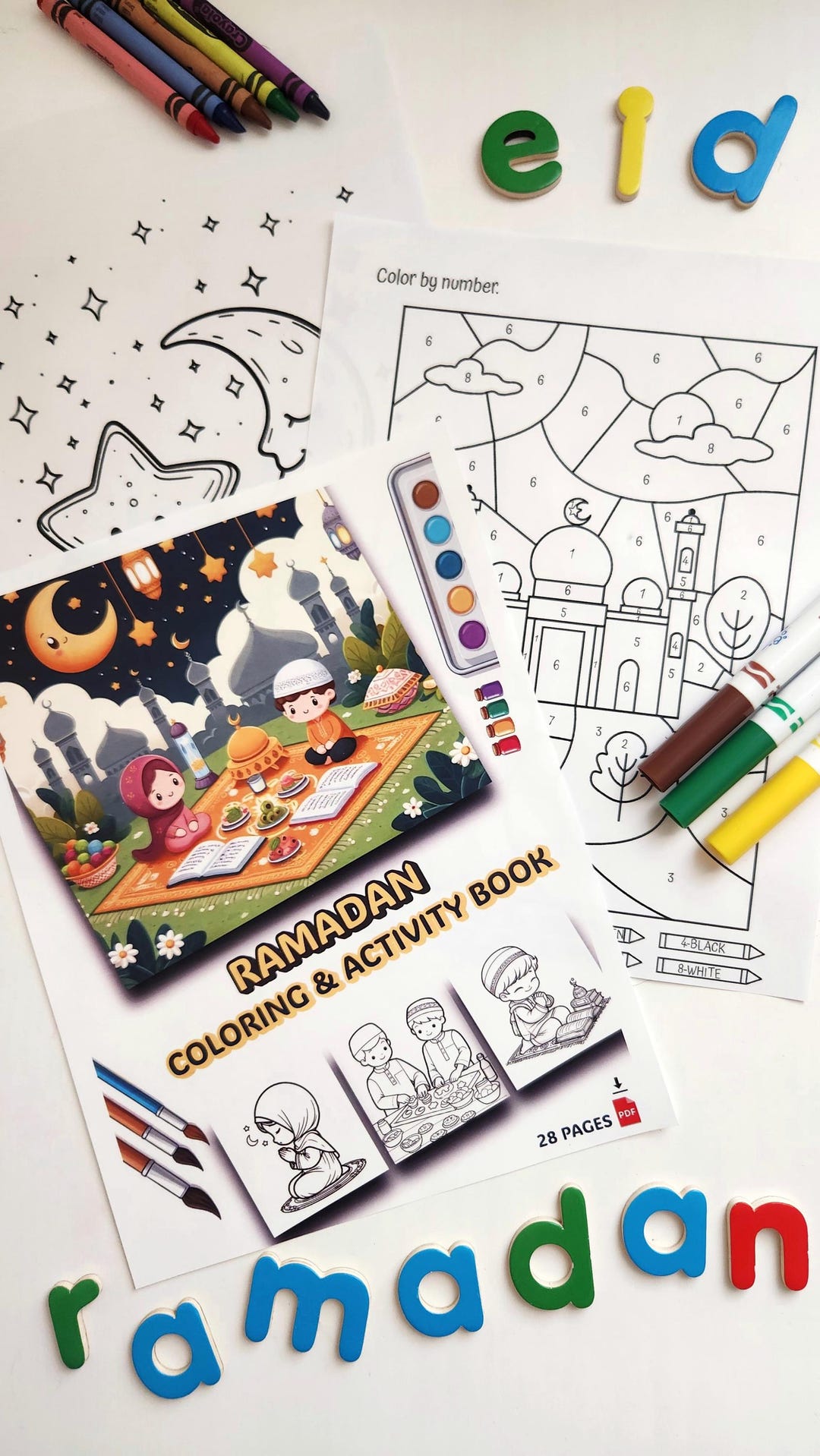 28 Ramadan & Eid Coloring Pages. Activity Book for Muslim Kids. Muslim ...