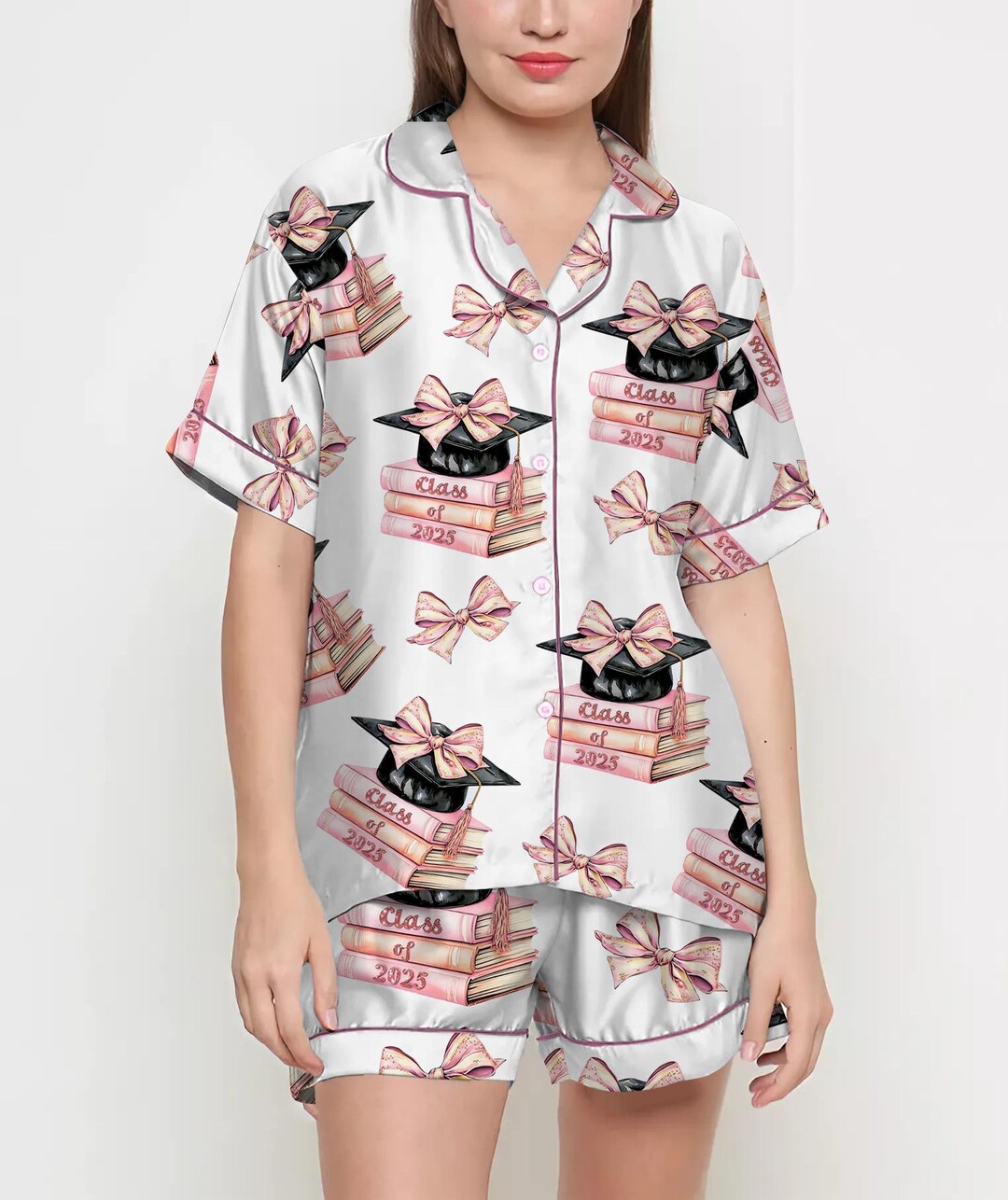 Class of 2025 Graduation Gifts Coquette Pajamas Satin Set, Daughter Day ...