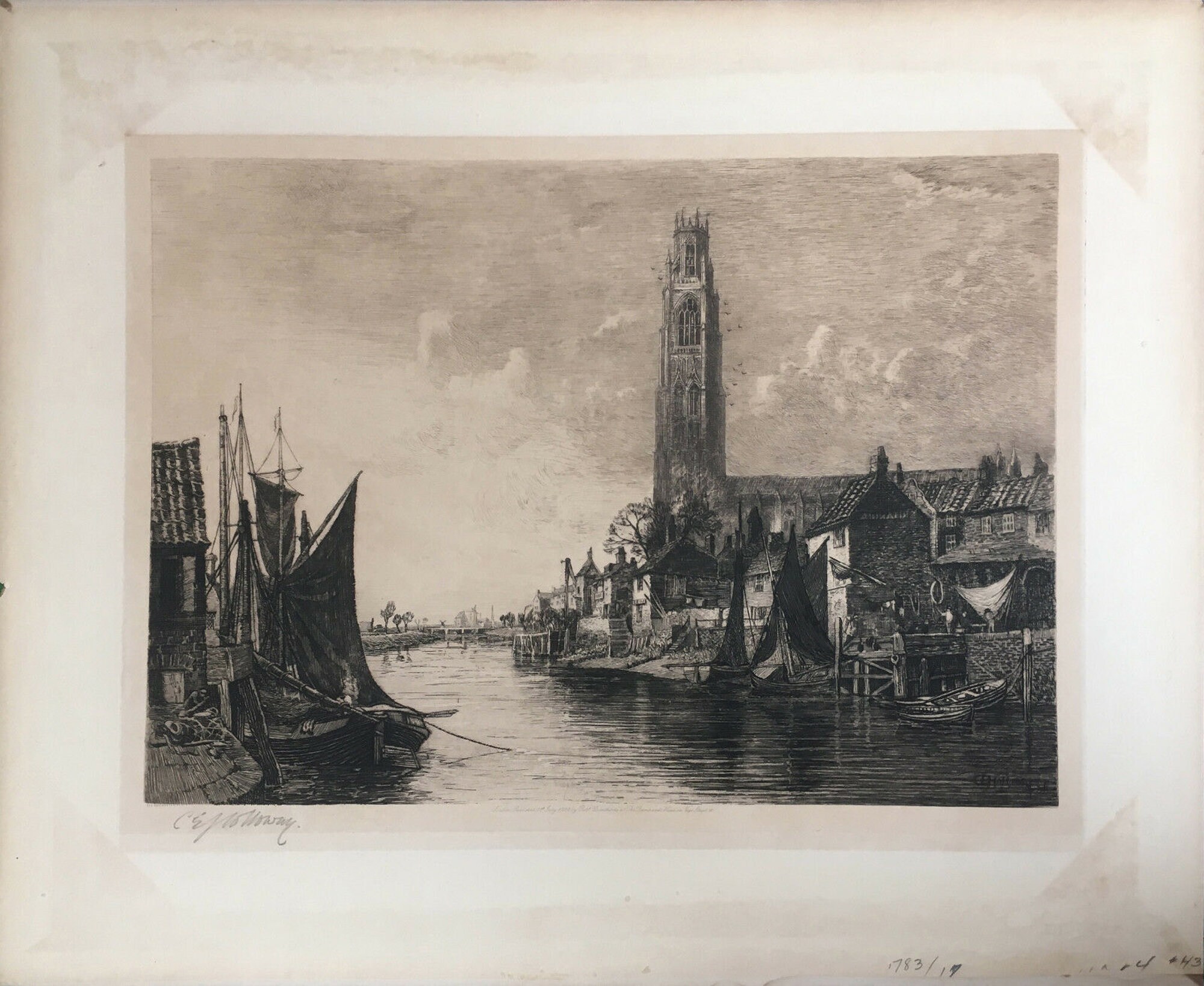VTG Antique English Artist Charles Edward Holloway Boston Stump Print ...