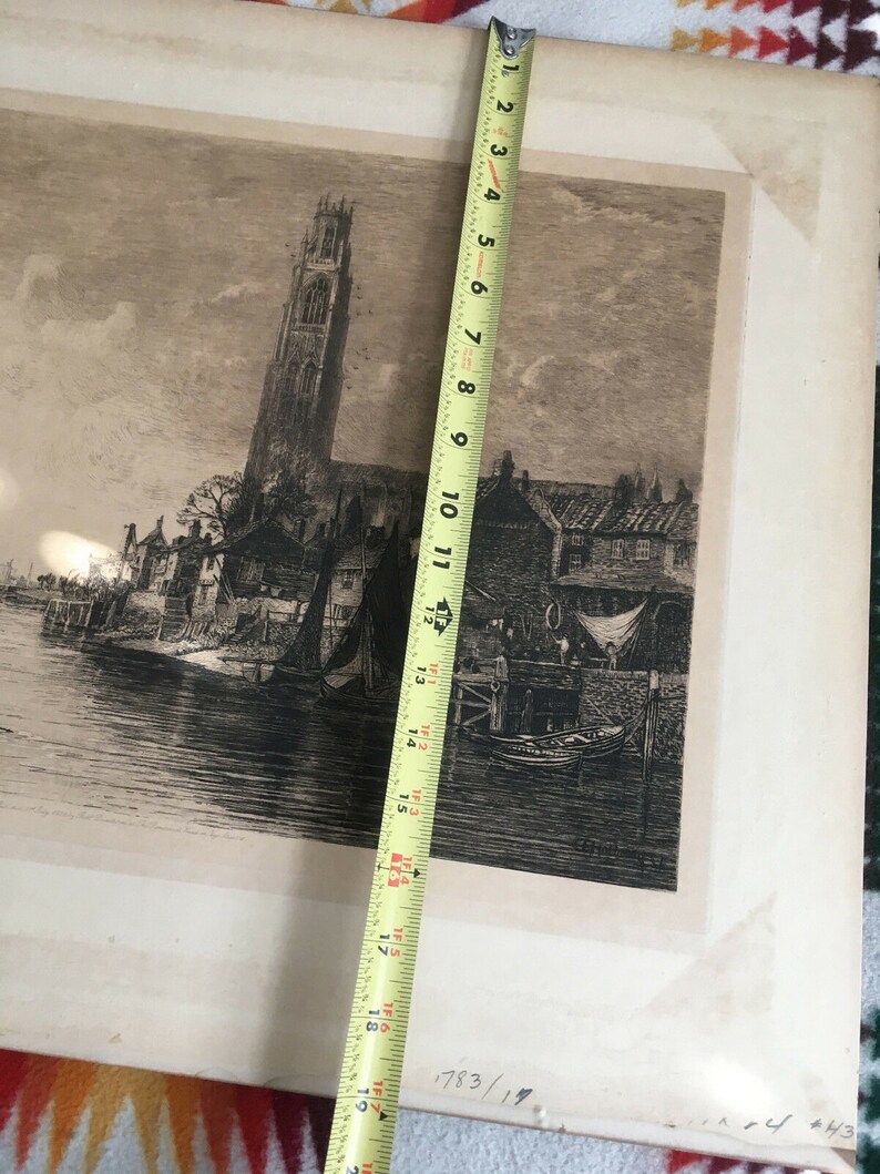 VTG Antique English Artist Charles Edward Holloway Boston Stump Print ...