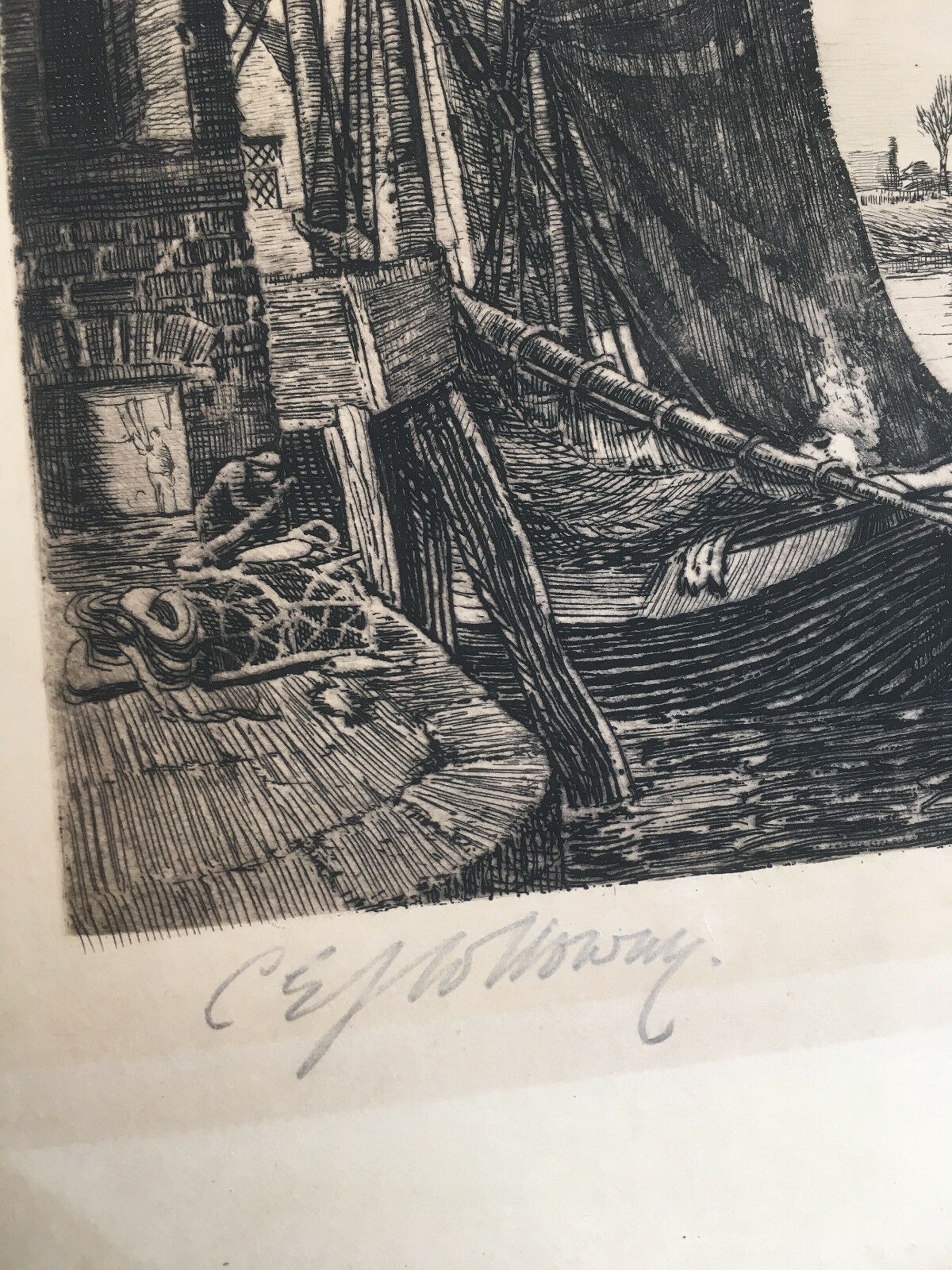 VTG Antique English Artist Charles Edward Holloway Boston Stump Print ...