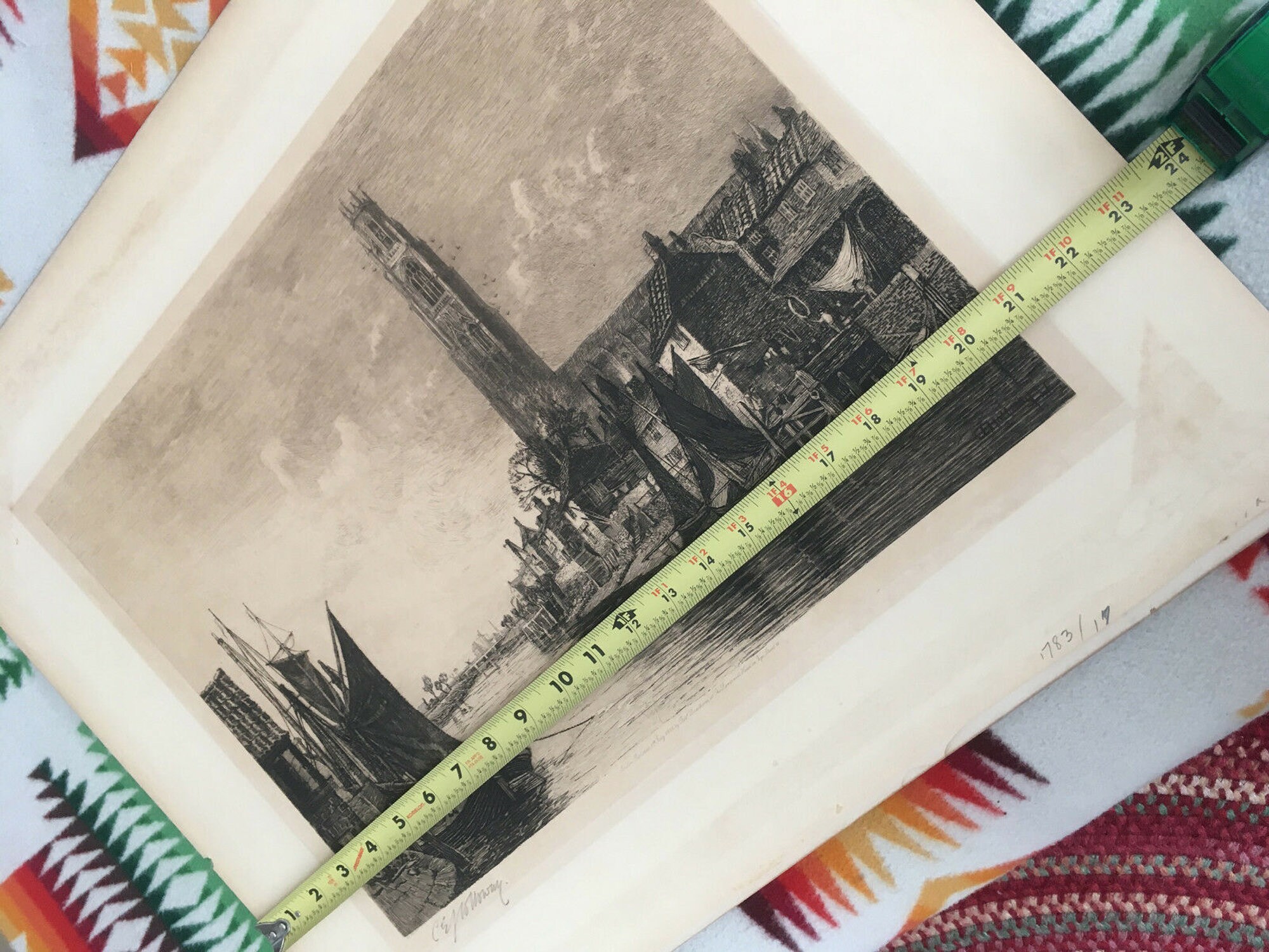 VTG Antique English Artist Charles Edward Holloway Boston Stump Print ...