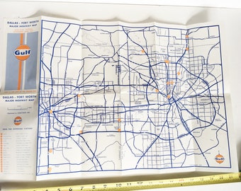 Vintage Gas Station Map - Etsy