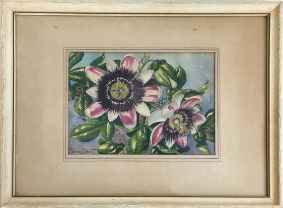 Vintage Antique Marion Marian Hebert WATERCOLOR Painting Texas | Etsy