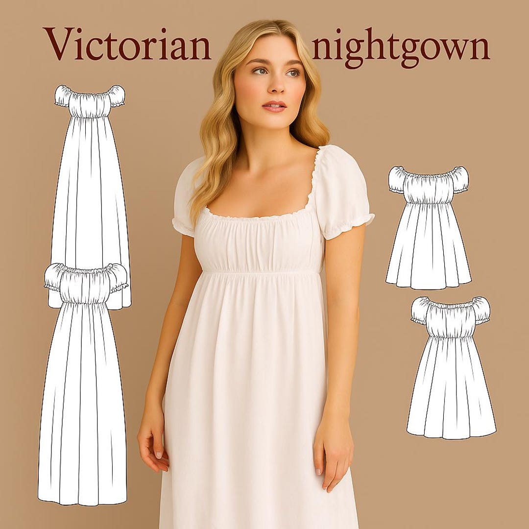 Victorian Nightgown Sewing Pattern | Beginner Friendly PDF Dress ...